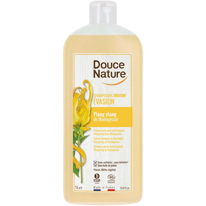Douce Nature Douchegel & shampoo ylang ylang ontspannend bio 1 Liter ...