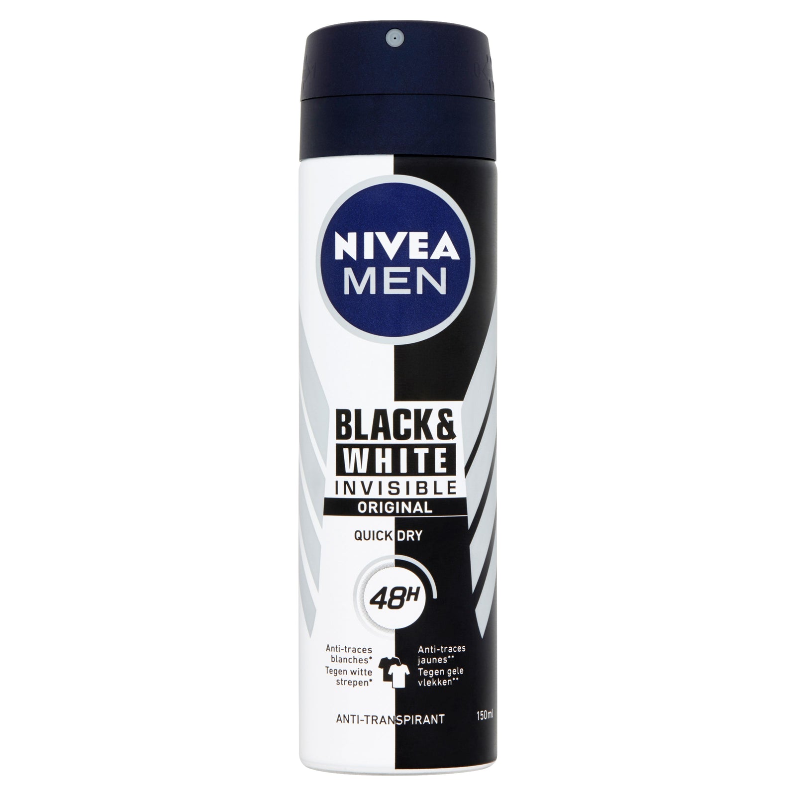 Nivea Men deodorant spray invisible black & white 150 Milliliter ...