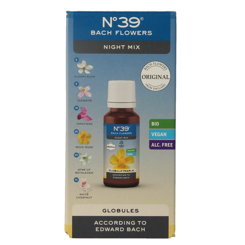 Bach Bloesem Globule parels nr. 39 nacht bio 20 Gram - 123vitamines