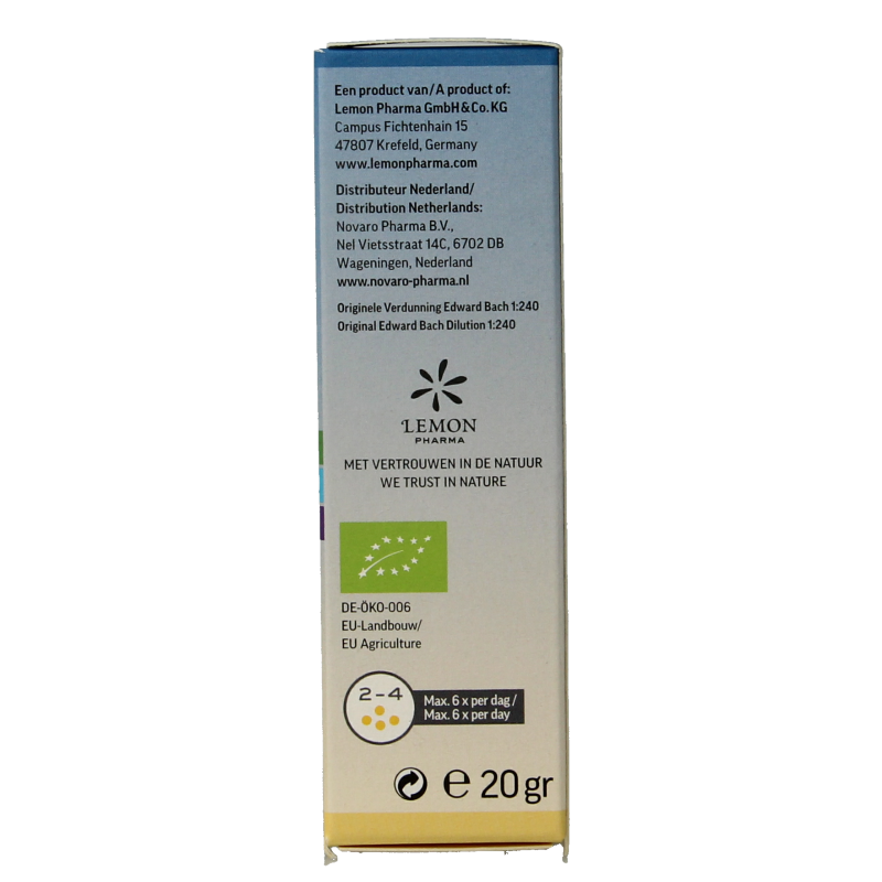 Bach Bloesem Globule parels nr. 39 nacht bio 20 Gram - 123vitamines