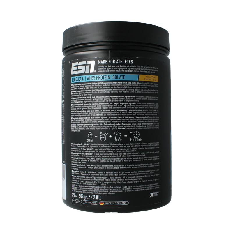 ESN Isoclear whey isolate mango peach ice tea 908 Gram - 123vitamines