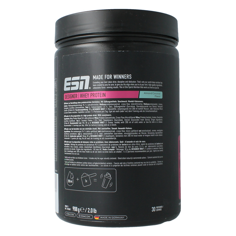 ESN Designer whey almond coconut 908 Gram - 123vitamines