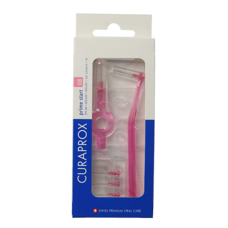 Curaprox Prime start rager 08 roze 3.2 mm 5 Stuks - 123vitamines