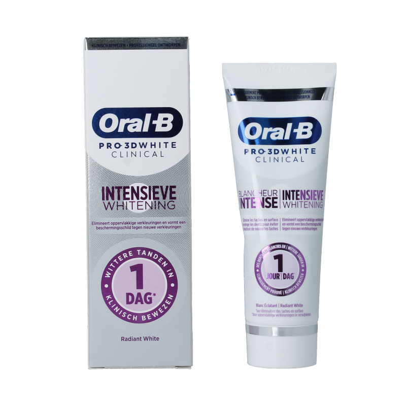 Oral B Tandpasta 3D white clinical radiant 75 Milliliter - 123vitamines